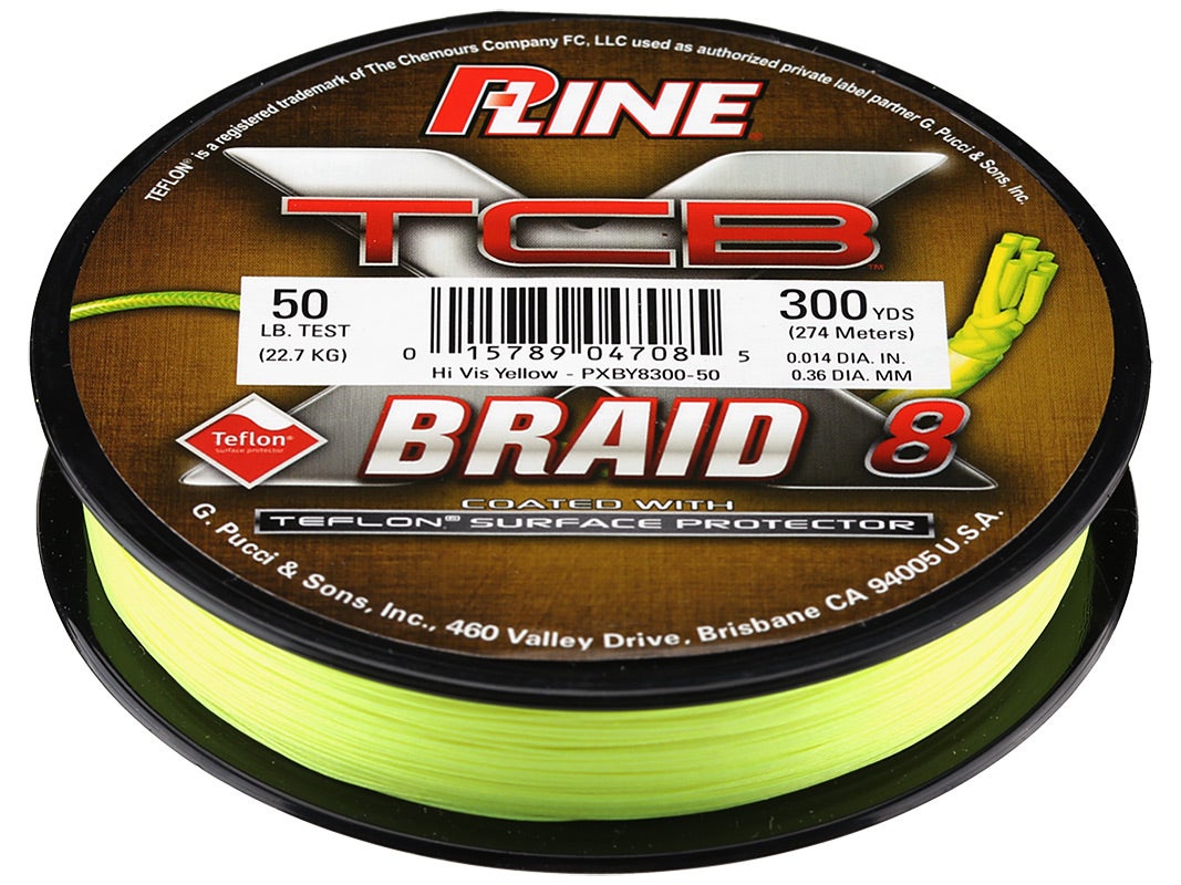 P-Line TCB 8 Teflon Coated Braided Line Yellow - Tackle Warehouse