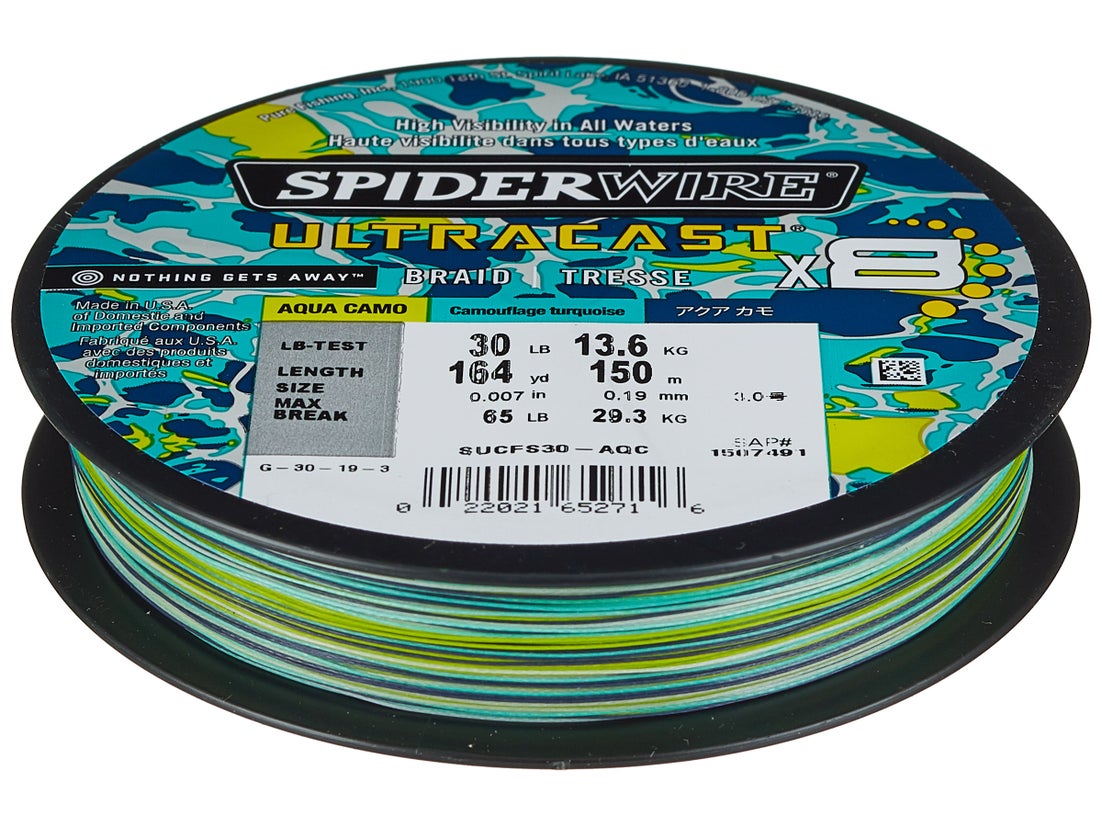 Spiderwire Ultracast Braided Line Aqua Camo - Tackle Warehouse