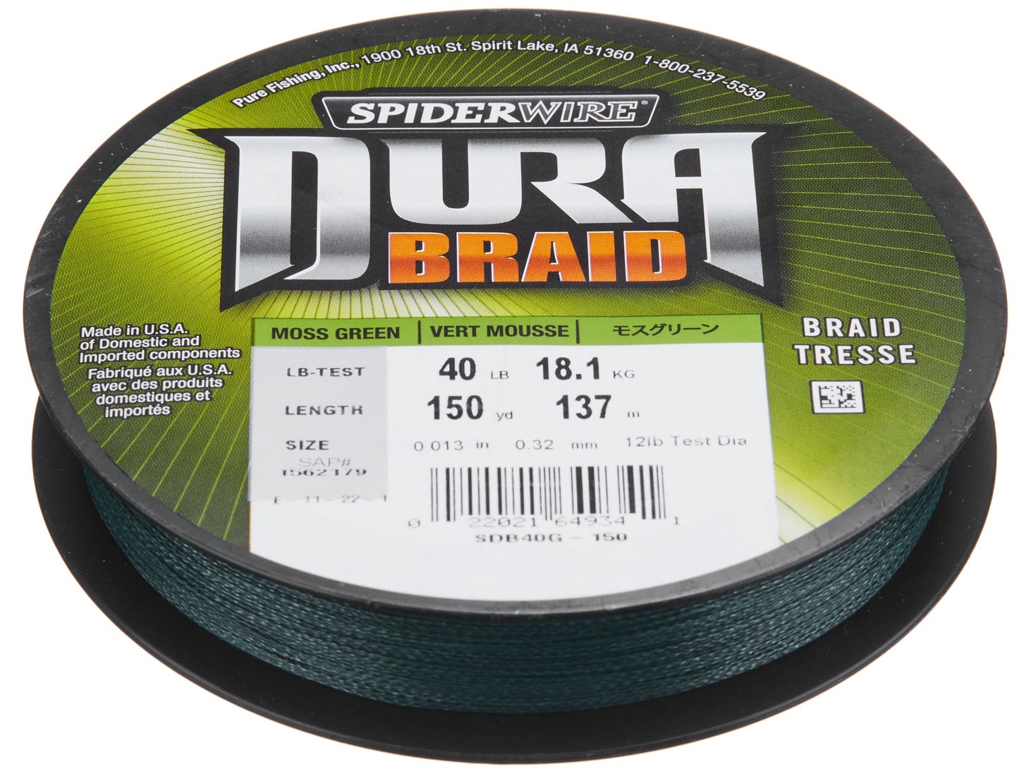 Spiderwire DuraBraid Braided Line Moss Green | Tackle Warehouse