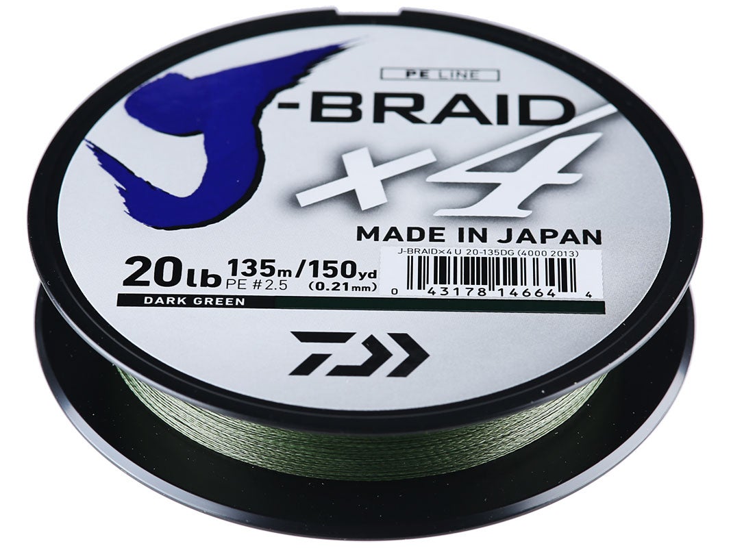 Daiwa J-Braid X4 Braided Line Dark Green - Tackle Warehouse