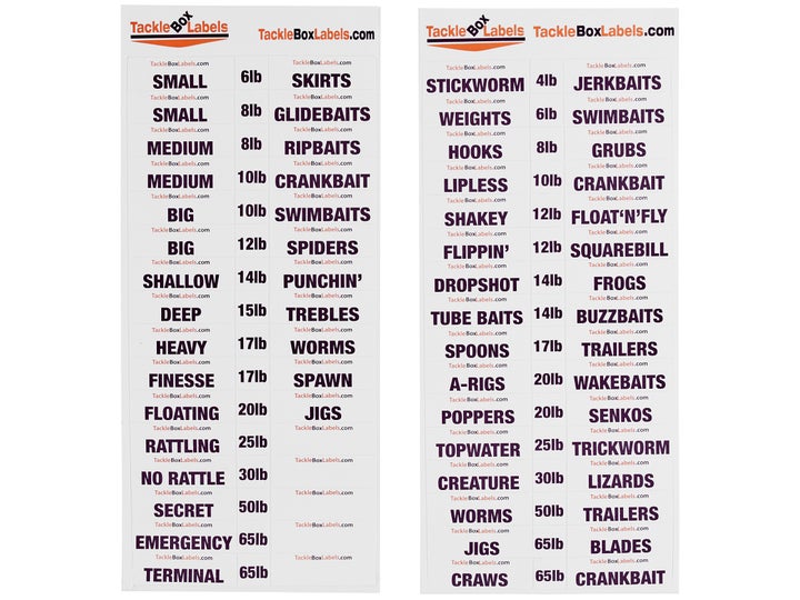 Fishing Tackle Labels - Tackle Warehouse