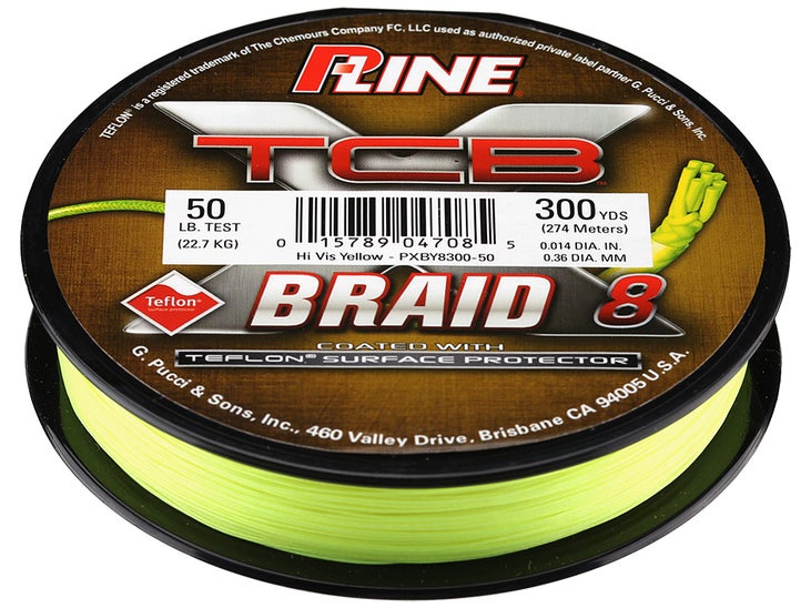 P-Line TCB 8 Teflon Coated Braided Line Yellow | Tackle Warehouse