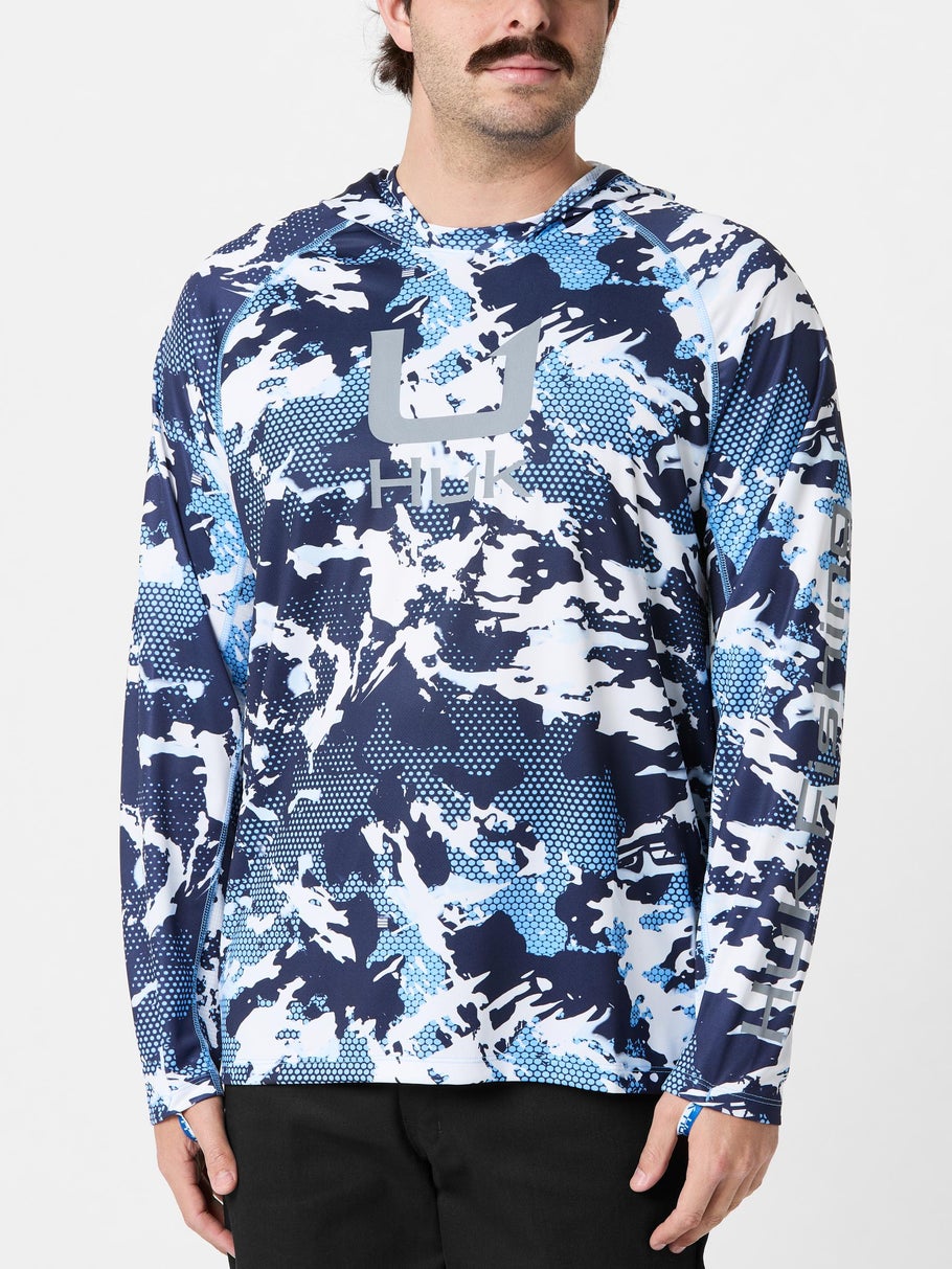 Huk Icon KC Printed Hoodie Marolina Blue - Tackle Warehouse