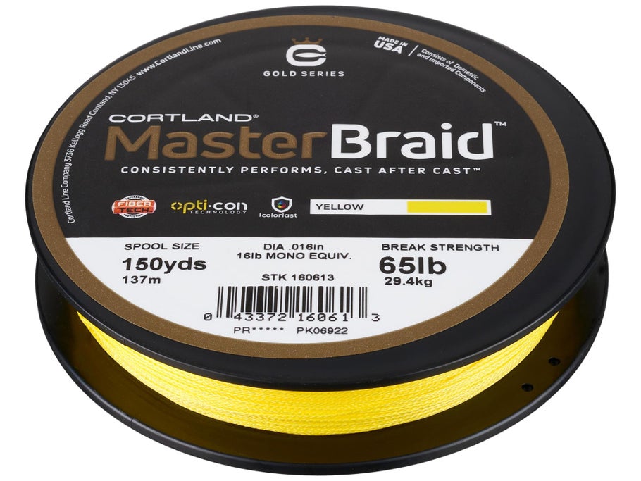 Cortland Master Braid Braided Line Yellow - Tackle Warehouse